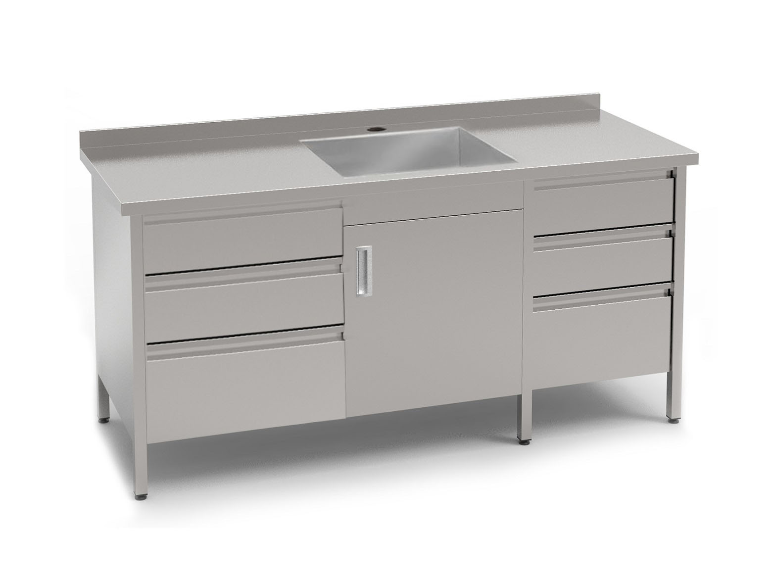 MASA DULAP CU CHIUVETA SI USA PE MIJLOC, SERTARE LATERALE 1500x600x850 ...